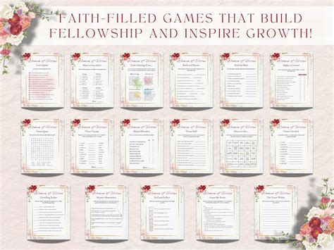 Printable Womens Ministry Bible Game Bundle Christian Fellowship