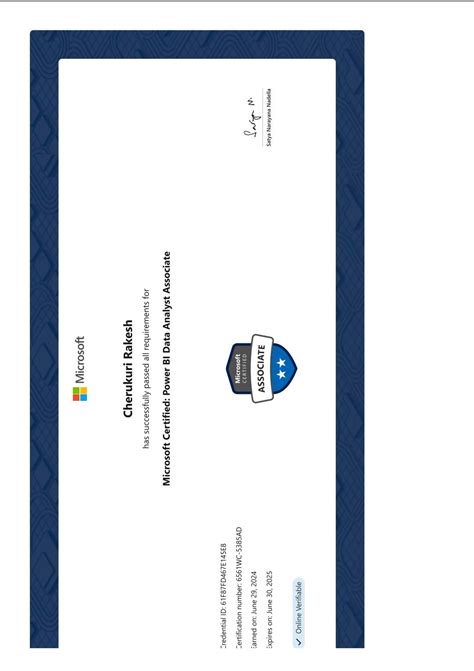 rakesh cherukuri on linkedin powerbi dataanalyst certification