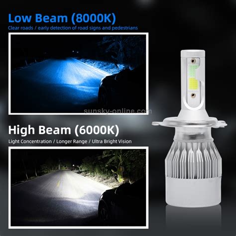 2 Pcs H4 Dc9 36v 36w 6000khigh Beam 8000klow Beam 8000lm Ip68