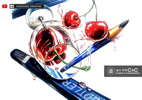 일산화정씨앤씨미술학원기초디자인 개체묘사 그리기 아이디어 예술 디자인 와인 잔