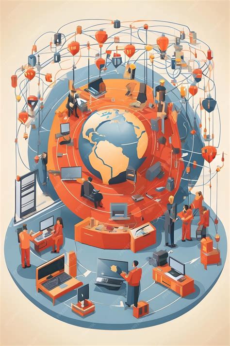 Premium Ai Image Flat Illustration Of Abstract Network Security