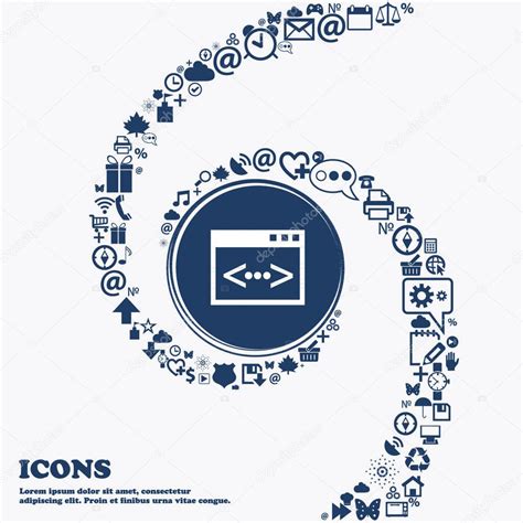 Icono De Signo De Código Símbolo Del Programador En El Centro