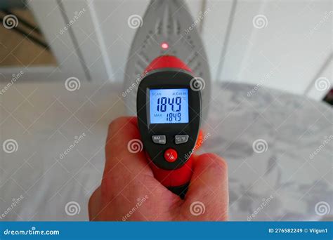 Temperature Measurement With A Portable Pyrometer Stock Image Image