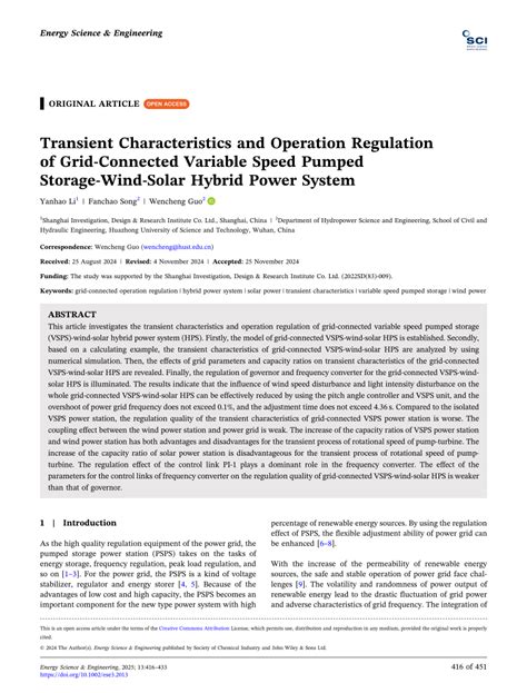 pdf transient characteristics and operation regulation of grid