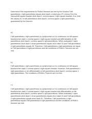 Applying Rolle S Theorem To Determine Values Of C For A Course Hero