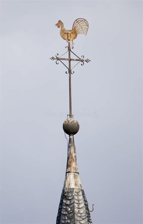 Vertical Shot Of The Wind Vane Detail Of The Catholic Parish Church Of St Laurentius Wetterhahn