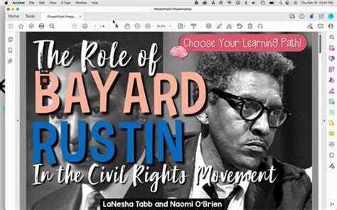 Choose Your Own Learning Path Bayard Rustin By Education With An Apron