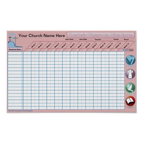Classroom Attendance Wall Poster Zazzle Classroom Attendance
