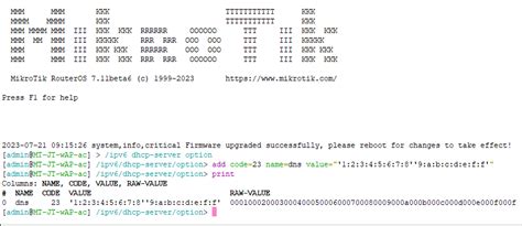 What Is The Syntax Of Ipv6 Dhcp Server Option General Mikrotik Community Forum