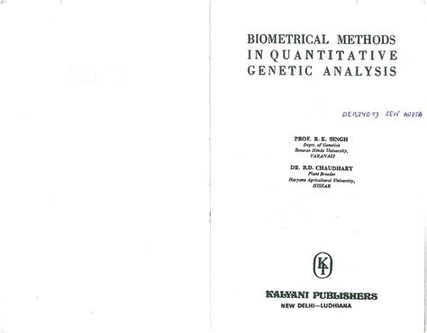 Biometrical Genetics Quantitative Genetics In Plant Breeding Studocu