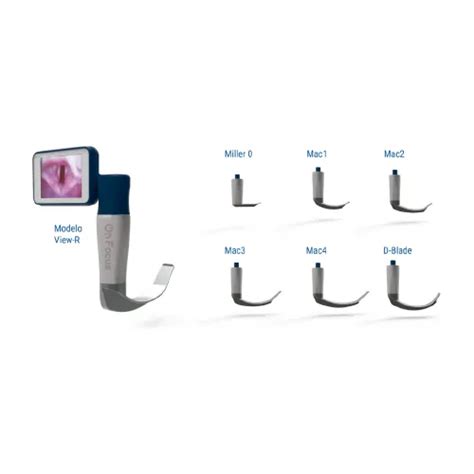 view r video laringoscopio reusable con hojas de acero inoxidable
