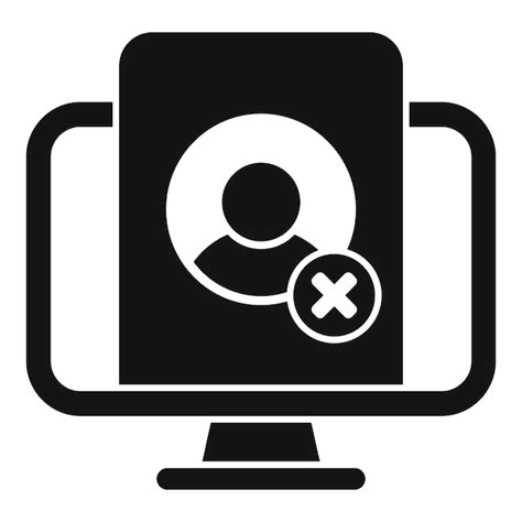 premium vector computer showing user account being deleted