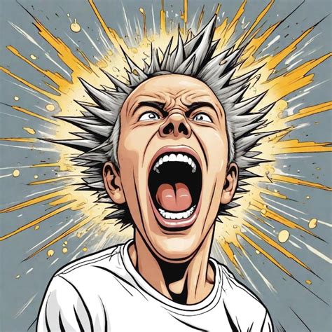Premium Ai Image Exploding Head Screaming Thunder Generated Ai