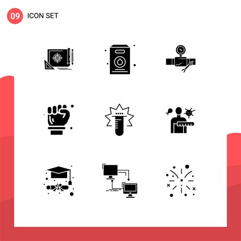 Modern Set Of 9 Solid Glyphs And Symbols Such As Tube Engineer Pipe Architect Gage Editable