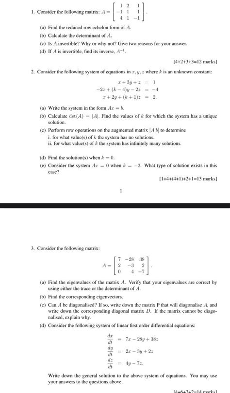 Solved 4 Give An Example Of A 3×3 Matrix A With The