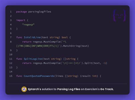 eptarch s solution for parsing log files in go on exercism