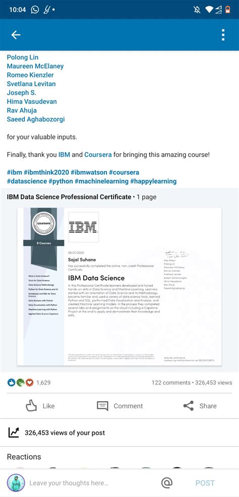 Sajal Suhane On Linkedin Motivation Datascience Coursera Ibm