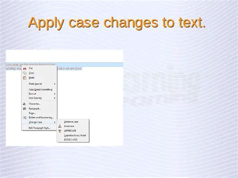 Word Processing Formatting Text