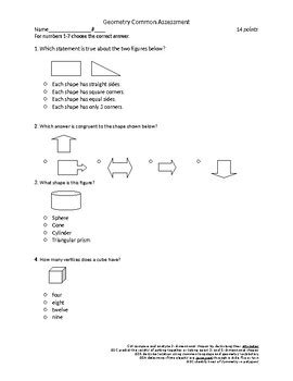 Geometry Assessment By Every Minute Matters TPT