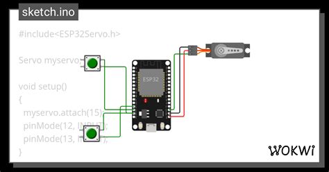 Servo Motor Using Switch Wokwi Esp32 Stm32 Arduino Simulator
