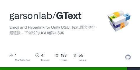 GitHub garsonlab GText Emoji and Hyperlink for Unity UGUI Text 图文混排超链接下划线的UGUI解决方案