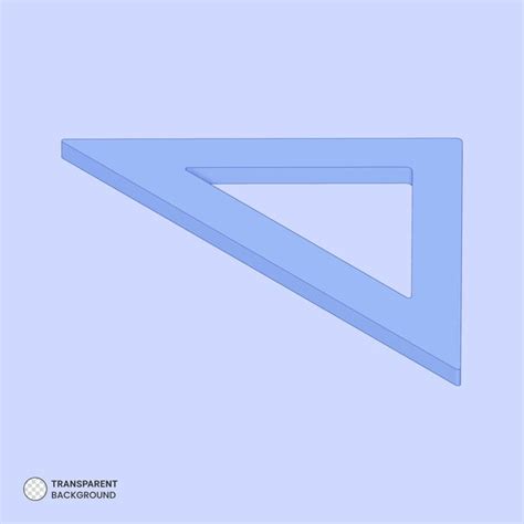 premium psd 3d rendering of triangular ruler