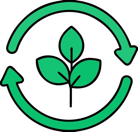 Eco Friendly Green Leaf Recycling Symbol For Sustainability And
