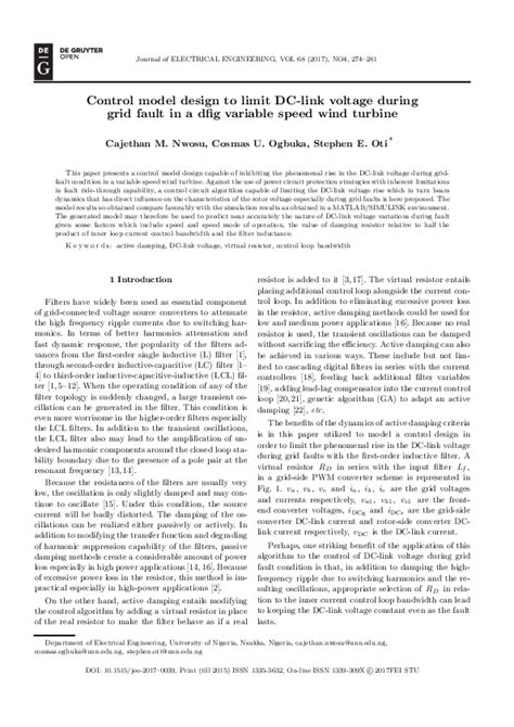 pdf control model design to limit dc link voltage during grid fault