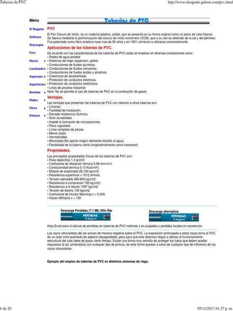 Clasificación Y Aplicaciones De Tuberías Pvc Pdf Tubería