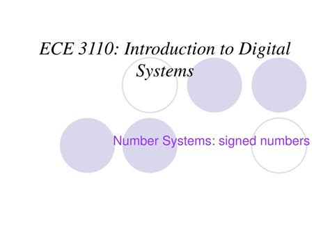 Ppt Ece 3110 Introduction To Digital Systems Powerpoint Presentation