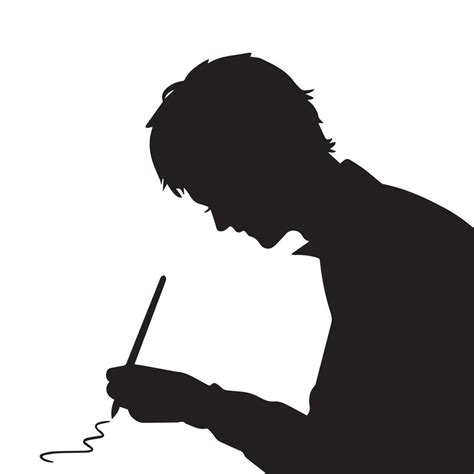 Man Writing Silhouette