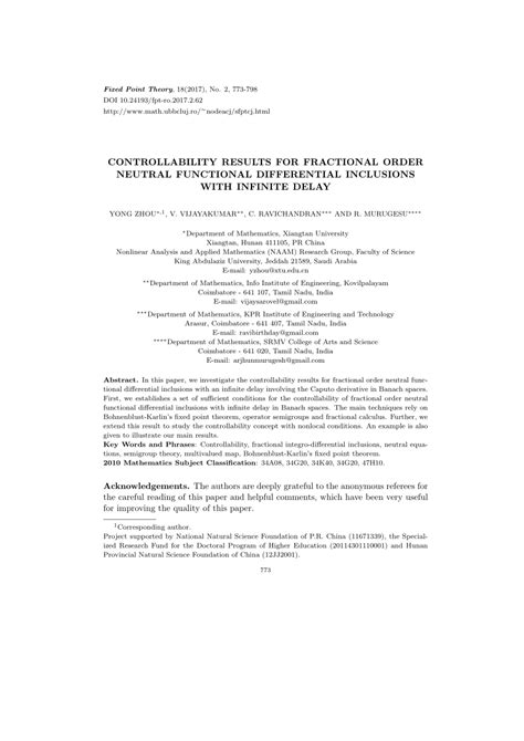 Pdf Controllability Results For Fractional Order Neutral Functional