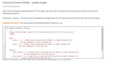 Solved Using The Current Model Update Target Chegg