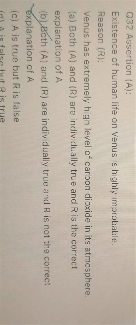 Q32 Assertion A Existence Of Human Life Studyx