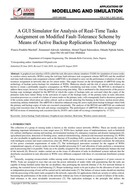 Pdf A Gui Simulator For Analysis Of Real Time Tasks Assignment On Modified Fault Tolerance
