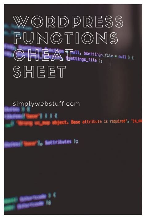 Wordpress Functions Cheat Sheet Wordpress Web Development Folder Templates