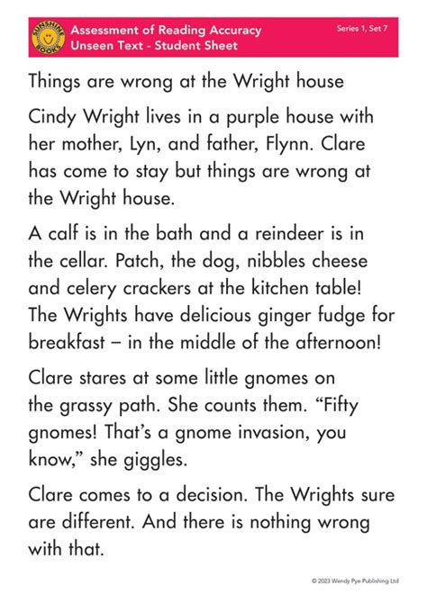 Assessment Reading Accuracy Sunshine Books New Zealand