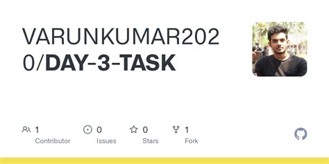 GitHub VARUNKUMAR DAY TASK