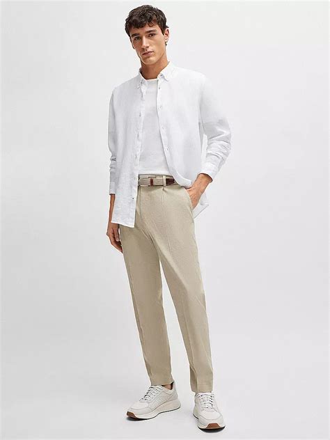 Boss Leinenhemd Regular Fit Liam Weiss