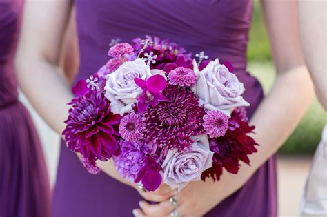 Purple Chrysanthemum And Rose Bouquet