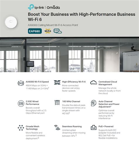 Tp Link Ax6000 Ceiling Mount Wi Fi 6 Access Point By Omada Sdn Eap680 Au