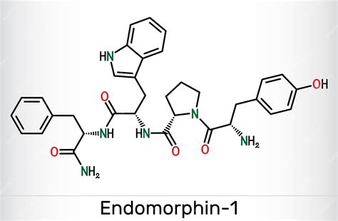 premium vector endomorphin1 em1 molecule skeletal chemical formula vector