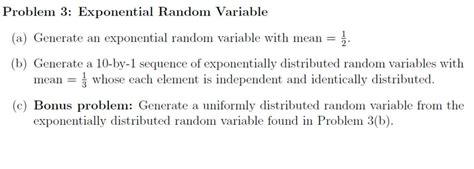Solved Problem 3 Exponential Random Variable A Generate