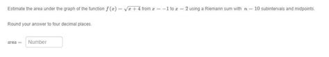 Solved A Estimate The Area Under The Graph Of The Function Chegg