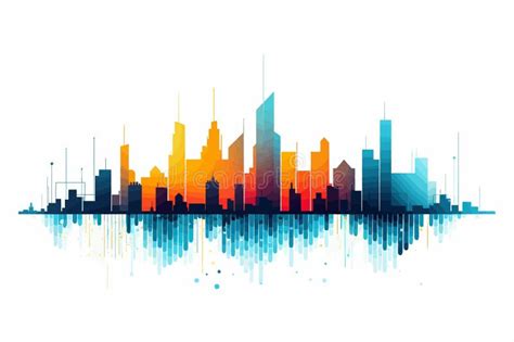 Abstract Expression Of Urban Soundscapes Isolated Vector Style Illustration Stock Vector