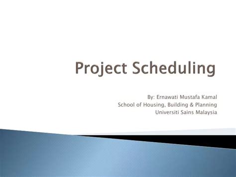PPT Project Scheduling PowerPoint Presentation Free Download ID 1089897