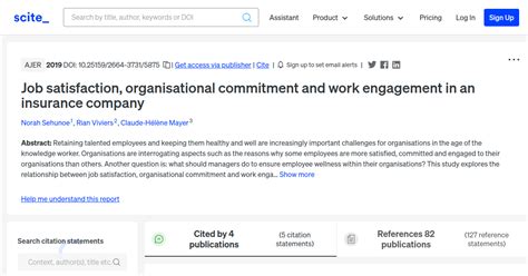 Job Satisfaction Organisational Commitment And Work Engagement In An
