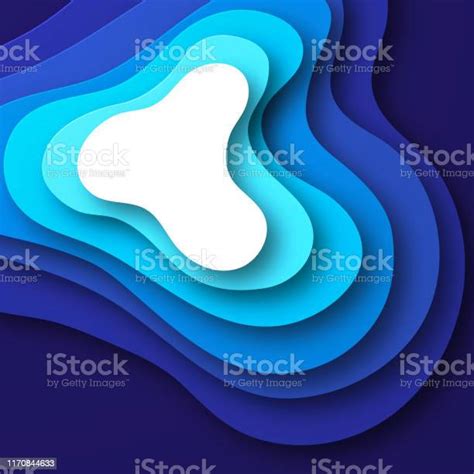 종이 컷 배경입니다 파란색 추상파 모양 트렌디 한 3d 디자인 3차원 형태에 대한 스톡 벡터 아트 및 기타 이미지 3차원 형태 곡선 공란 Istock