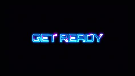 Loop Get Ready Blue Pink Neon Text Flashing Effect 29714268 Stock Video At Vecteezy