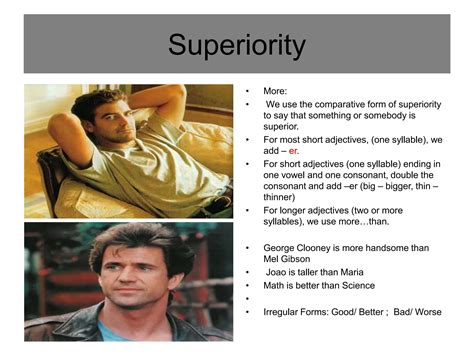 Comparative Forms Equality Inferiority And Superiority Ppt